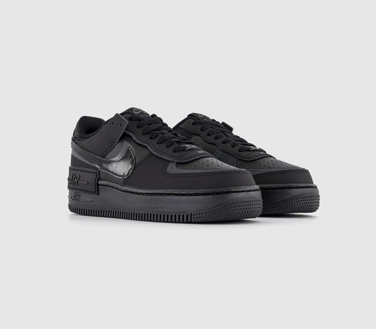 Nike Air Force 1 Shadow Trainers Black Black Anthracite Velvet Brown ...