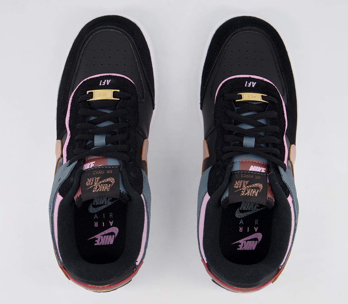 Nike Air Force 1 Shadow Trainers Black Metallic Red Bronze Light Artic ...