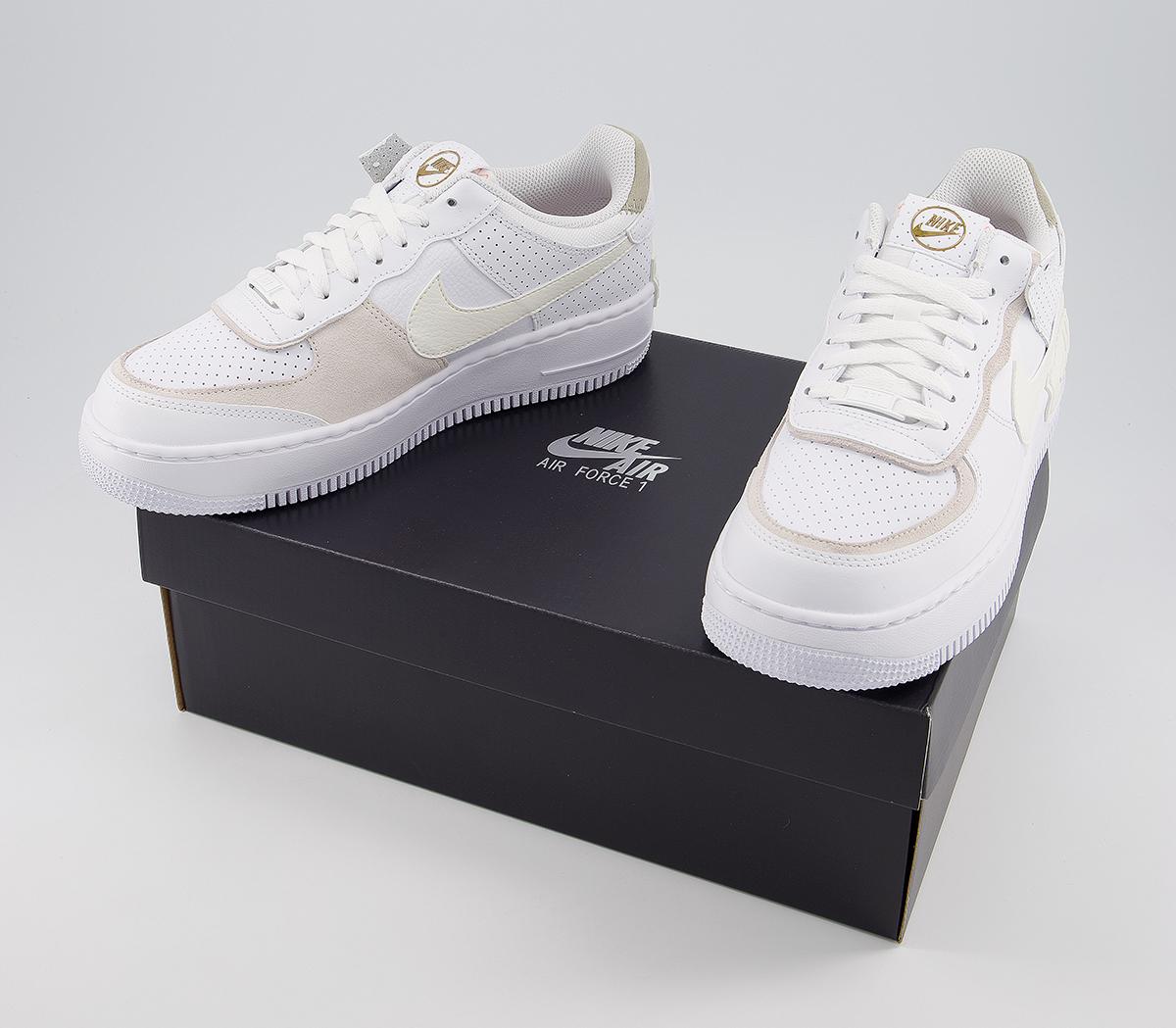 Nike Air Force 1 Shadow Trainers White Sail Stone Atomic Pink - Unisex ...