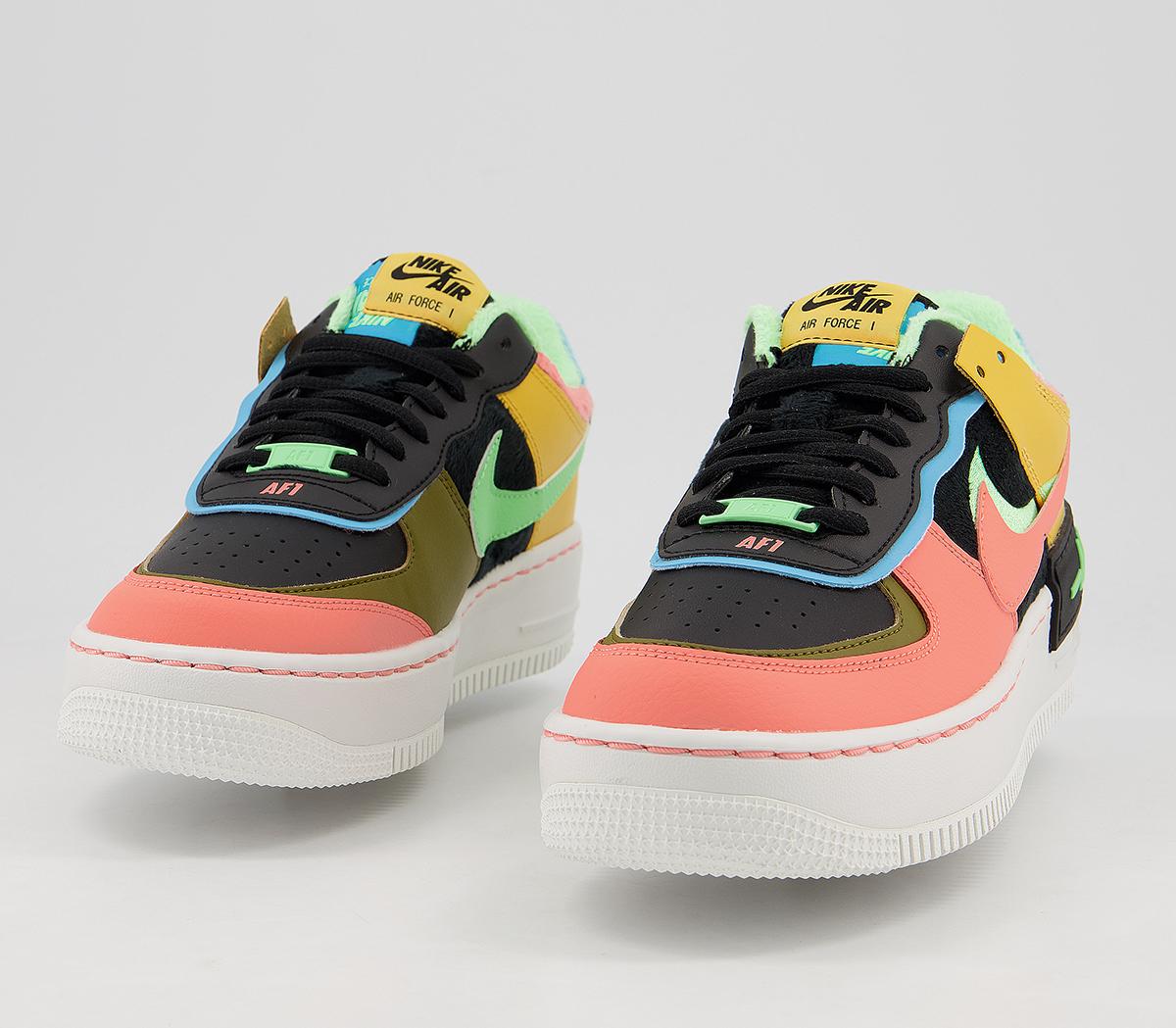 Nike Air Force 1 Shadow Trainers Solar Flare Atomic Pink Baltic Blue ...