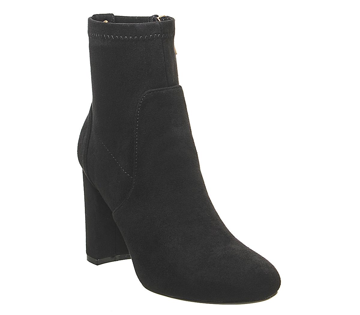 OFFICE Asia Block Heel Stretch Boots Black - Women's Ankle Boots