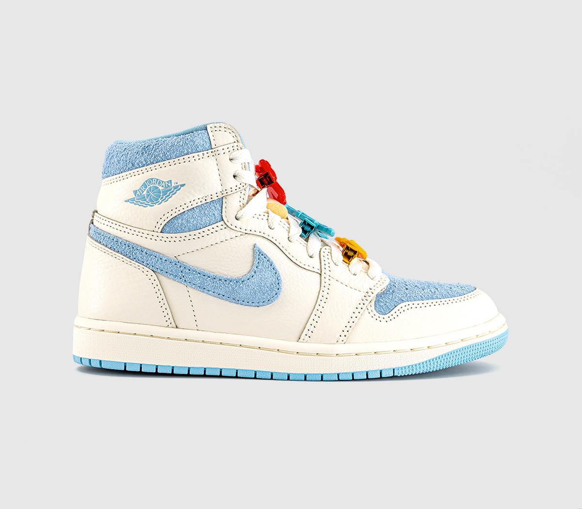 Click here for Jordan Womens Air 1 High Trainers Pale Ivory Psych... prices