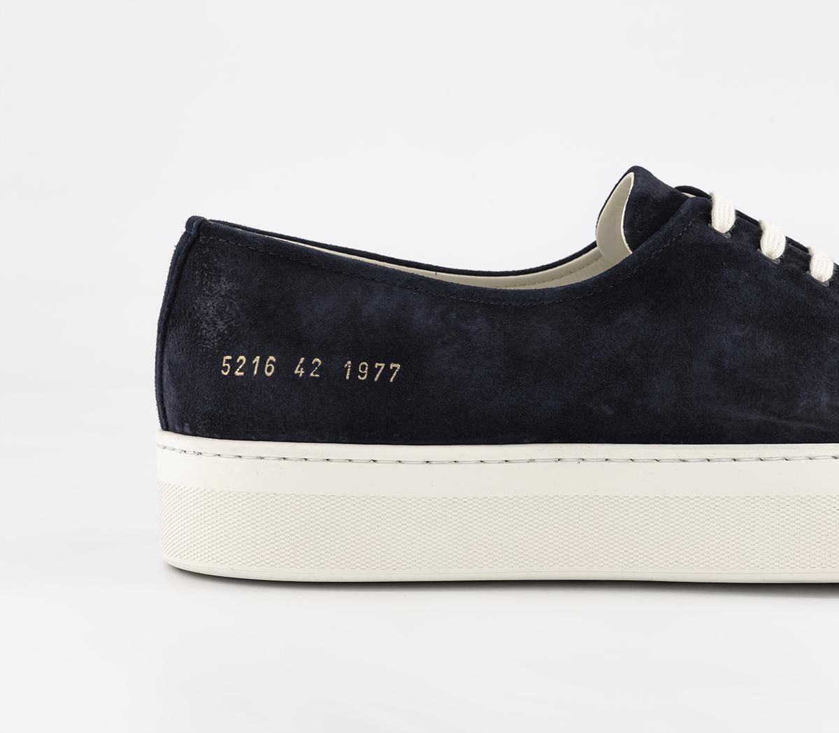 Common Projects Four Hole In Suede Trainers Blue - Men's Trainers