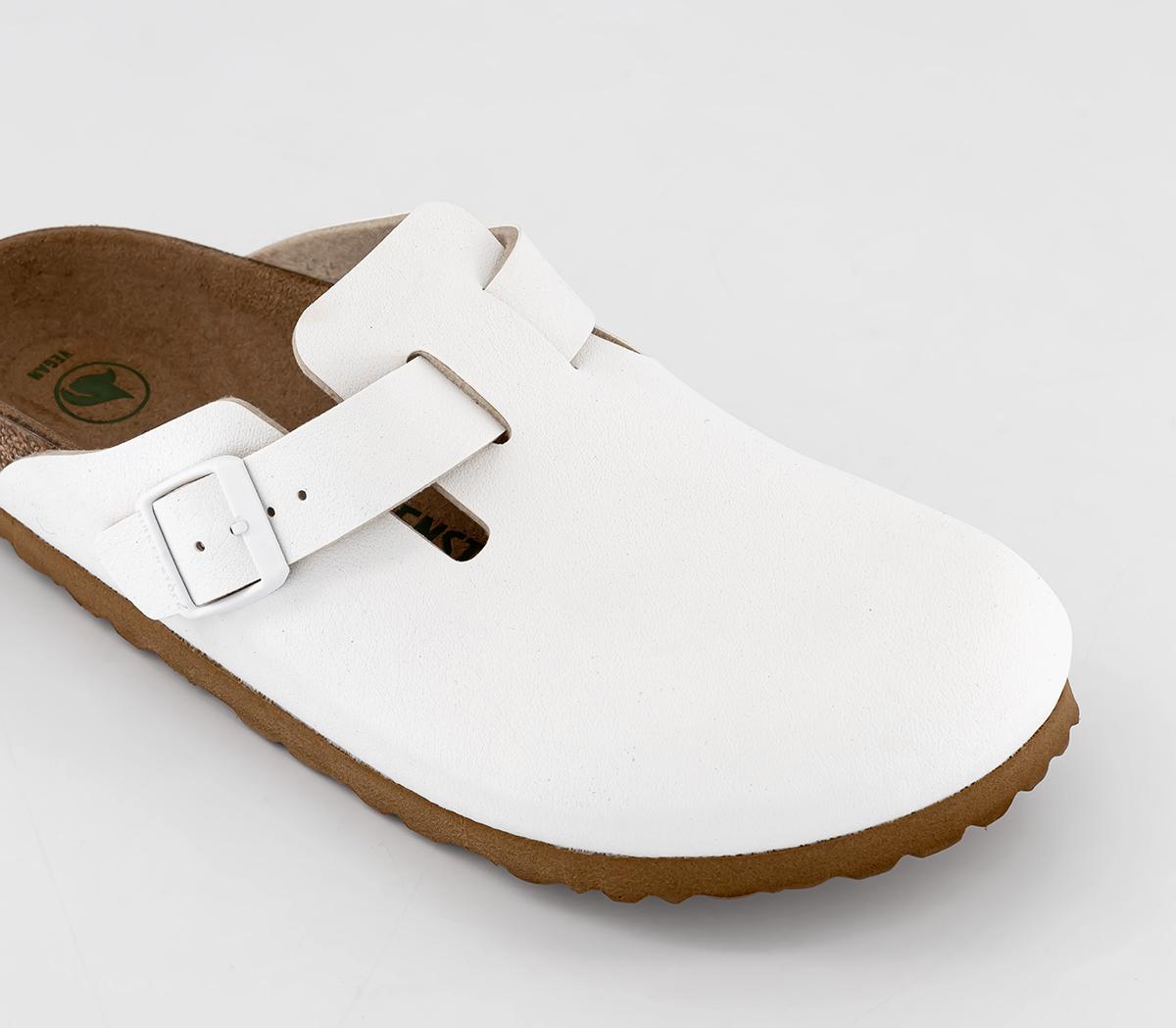 BIRKENSTOCK Boston Clogs Earthy Vegan White - Flat Shoes for Women