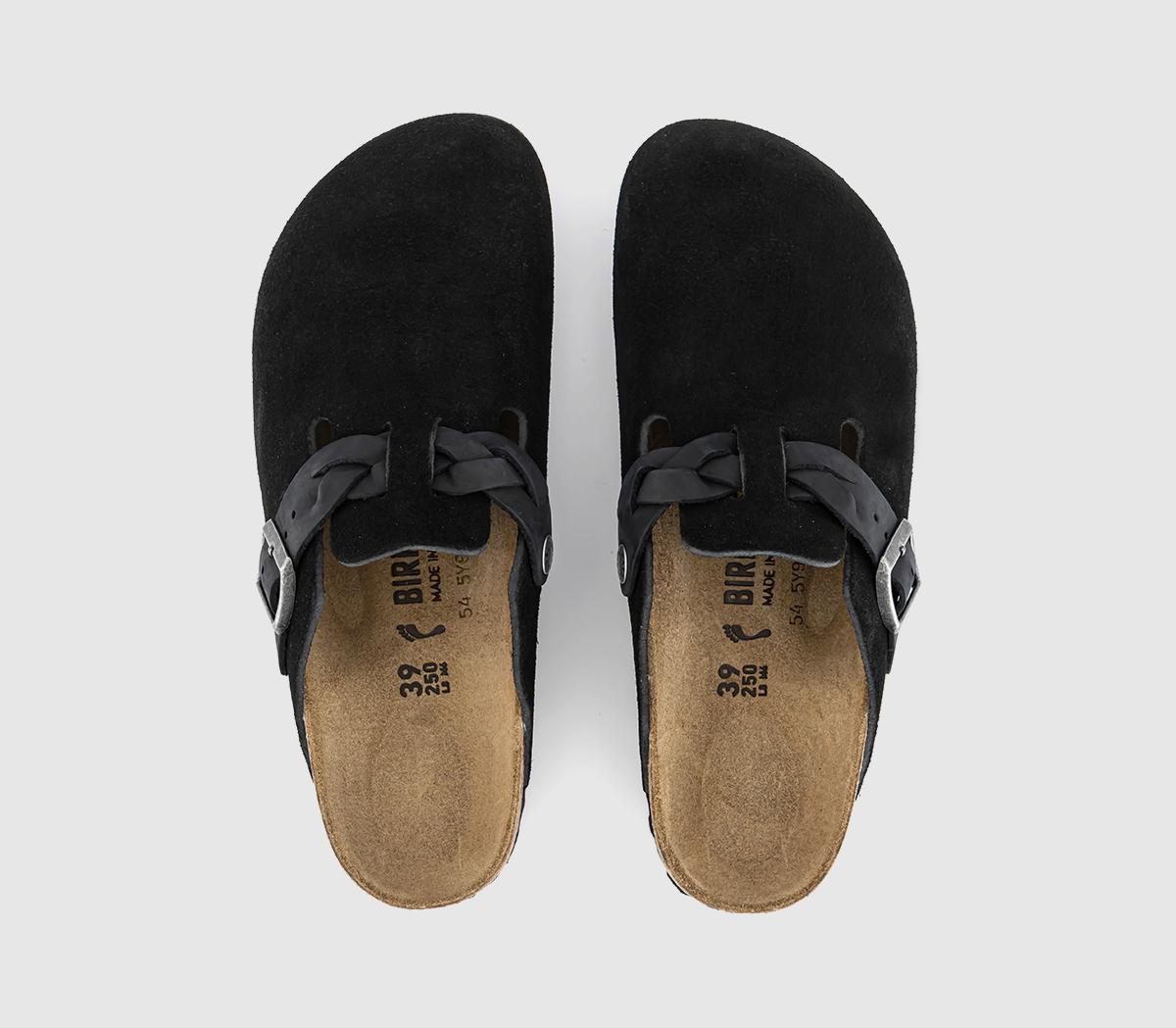 BIRKENSTOCK Boston Clogs Braided Black - Flat Shoes for Women