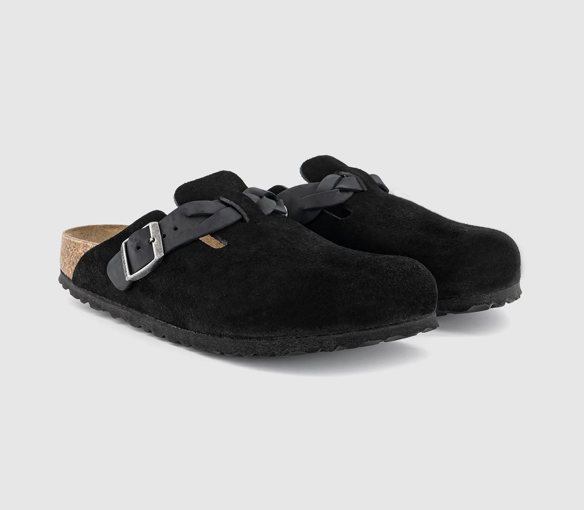 BIRKENSTOCK Boston Clogs Braided Black - Flat Shoes for Women