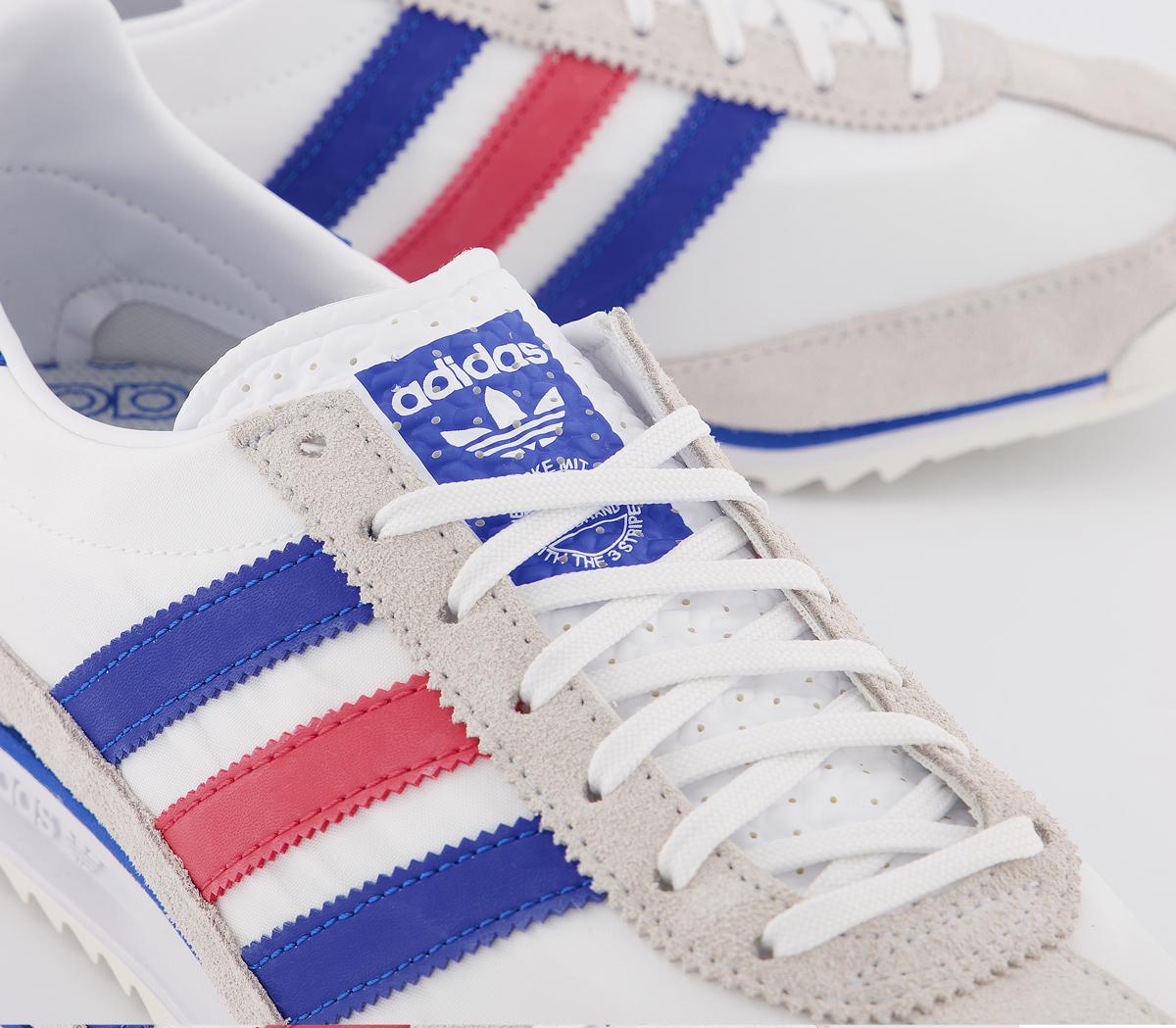 adidas Sl 72 Trainers White Glory Blue Glory Red - Unisex Sports