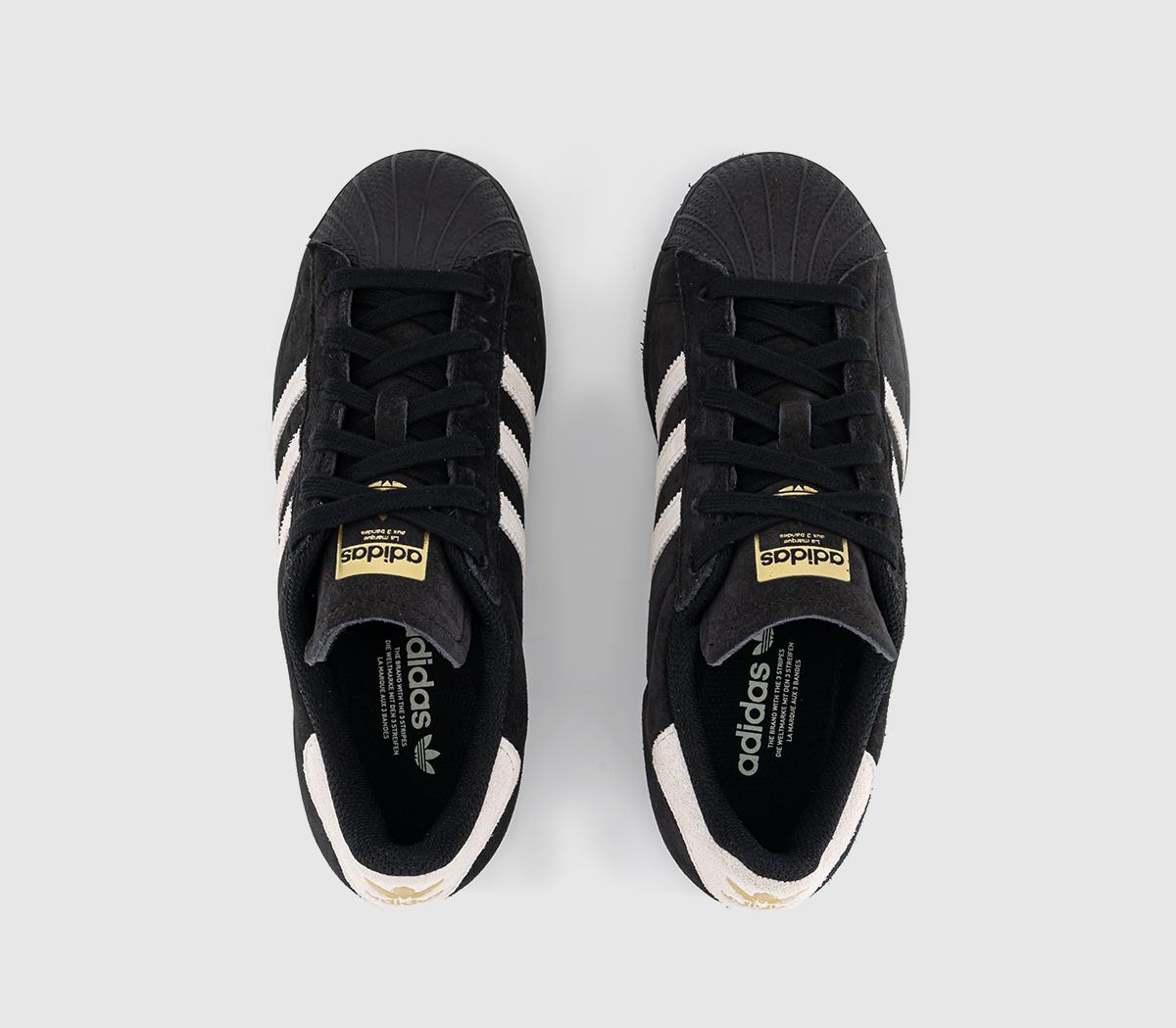 adidas Superstar Trainers Black Crystal White Matte Gold - Women's Trainers
