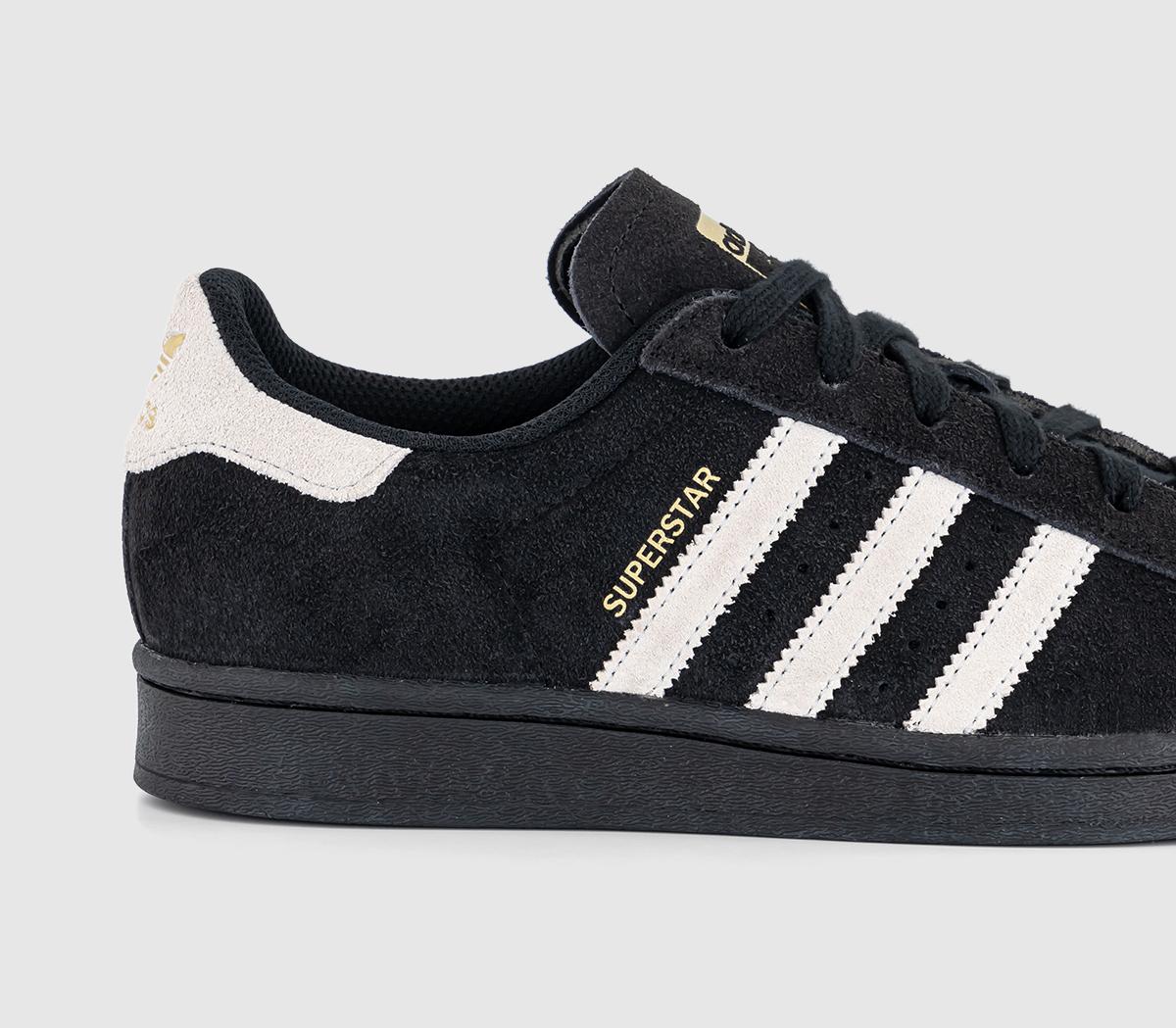 adidas Superstar Trainers Black Crystal White Matte Gold - Women's Trainers