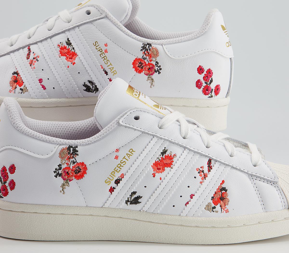 adidas Superstar Trainers White Off White Floral - Women's Trainers