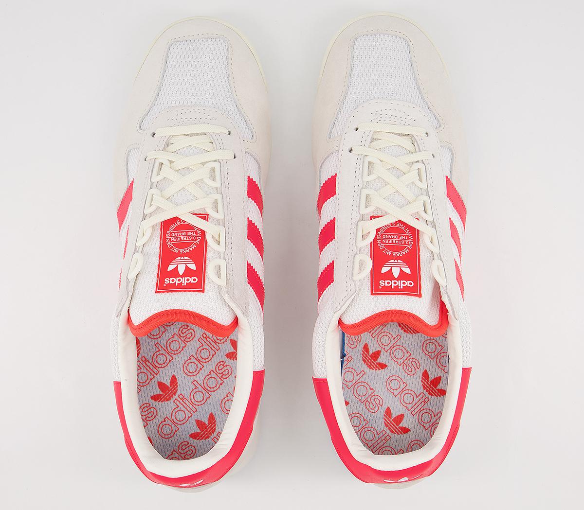 adidas Sl 80 Trainers White Solar Red Off White - Men's Terrace Trainers