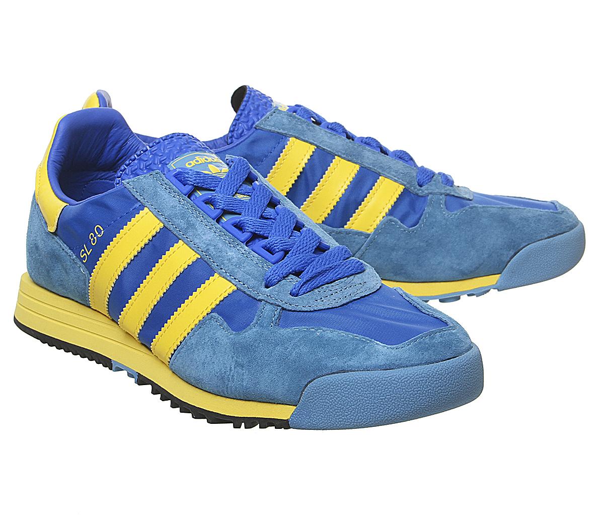 adidas Sl 80 Trainers Glory Blue Yellow Tactile Steel - Men's Trainers