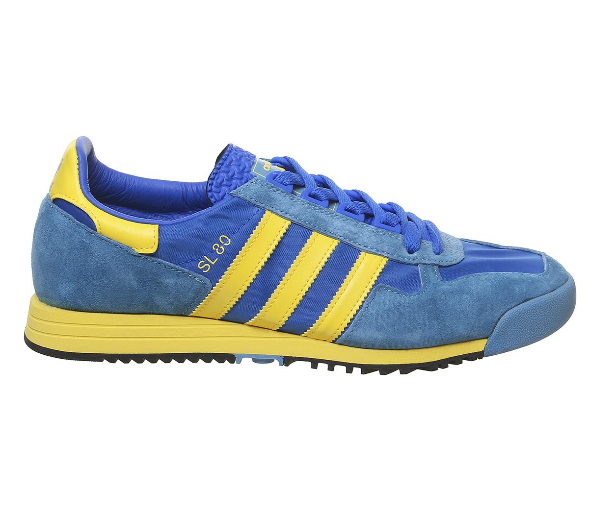 adidas Sl 80 Trainers Glory Blue Yellow Tactile Steel - Men's Trainers