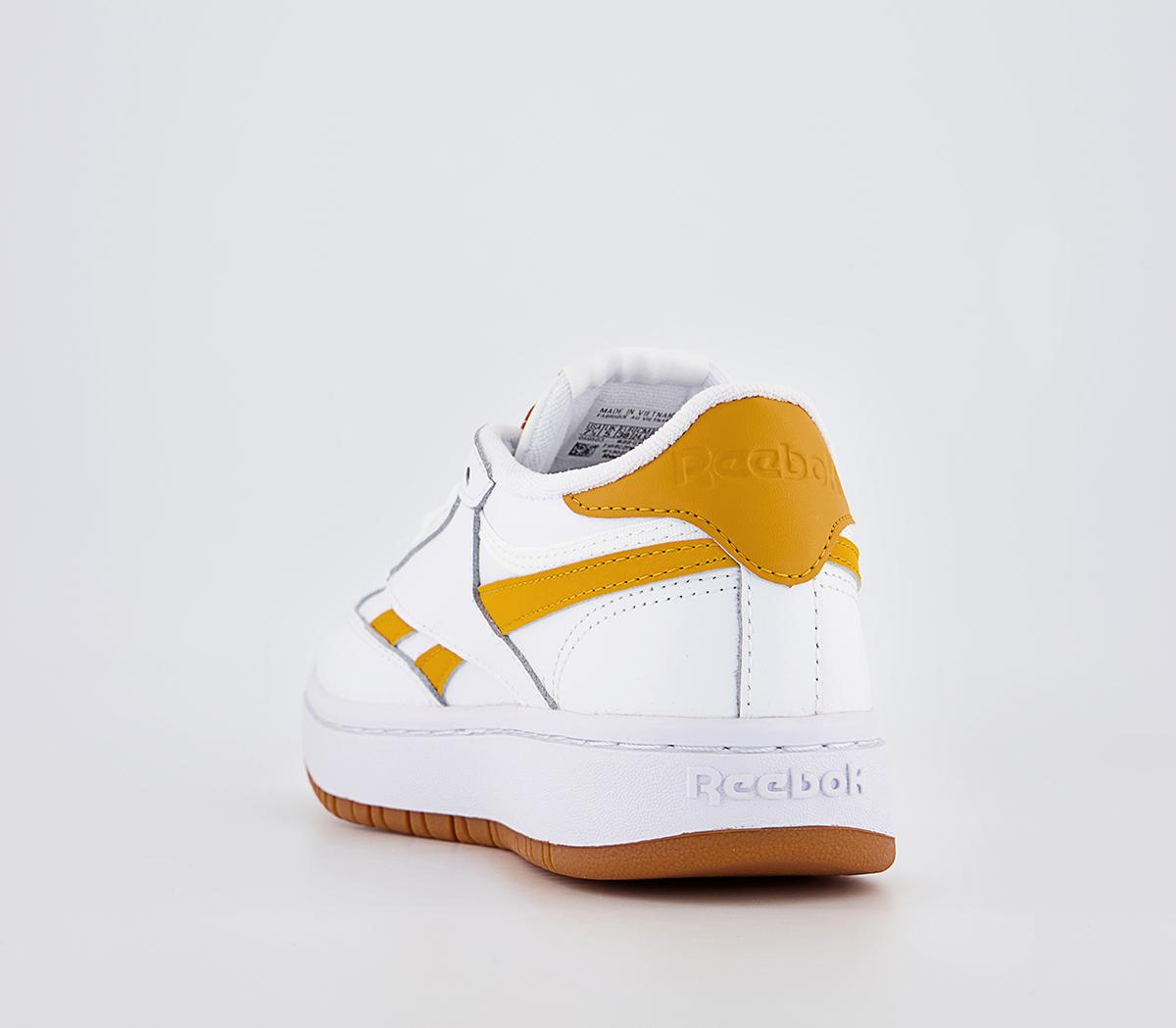 Reebok Club C Double Trainers White Bright Ochre Gum - Women's Trainers