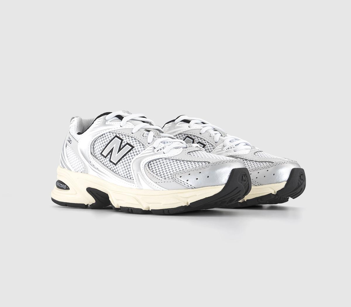 New Balance Mr530 Trainers White Silver Off White Black - Unisex Sports