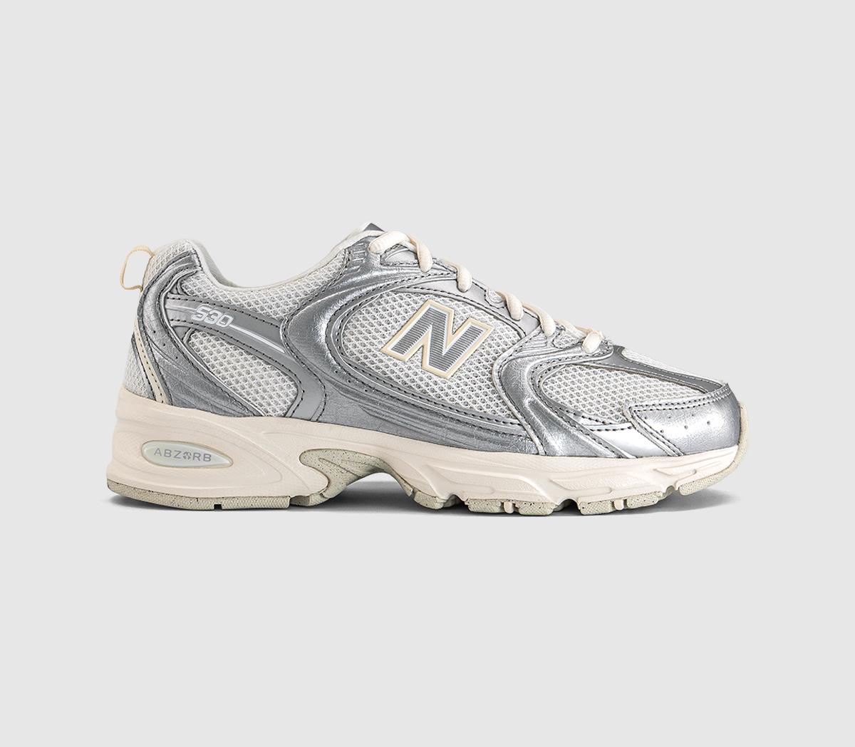 Click here for New Balance Womens 530 Trainers Silver Metallic Re... prices