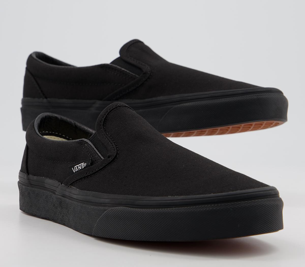 Vans Classic Slip On Flash Trainers Black Mono - Women's Trainers
