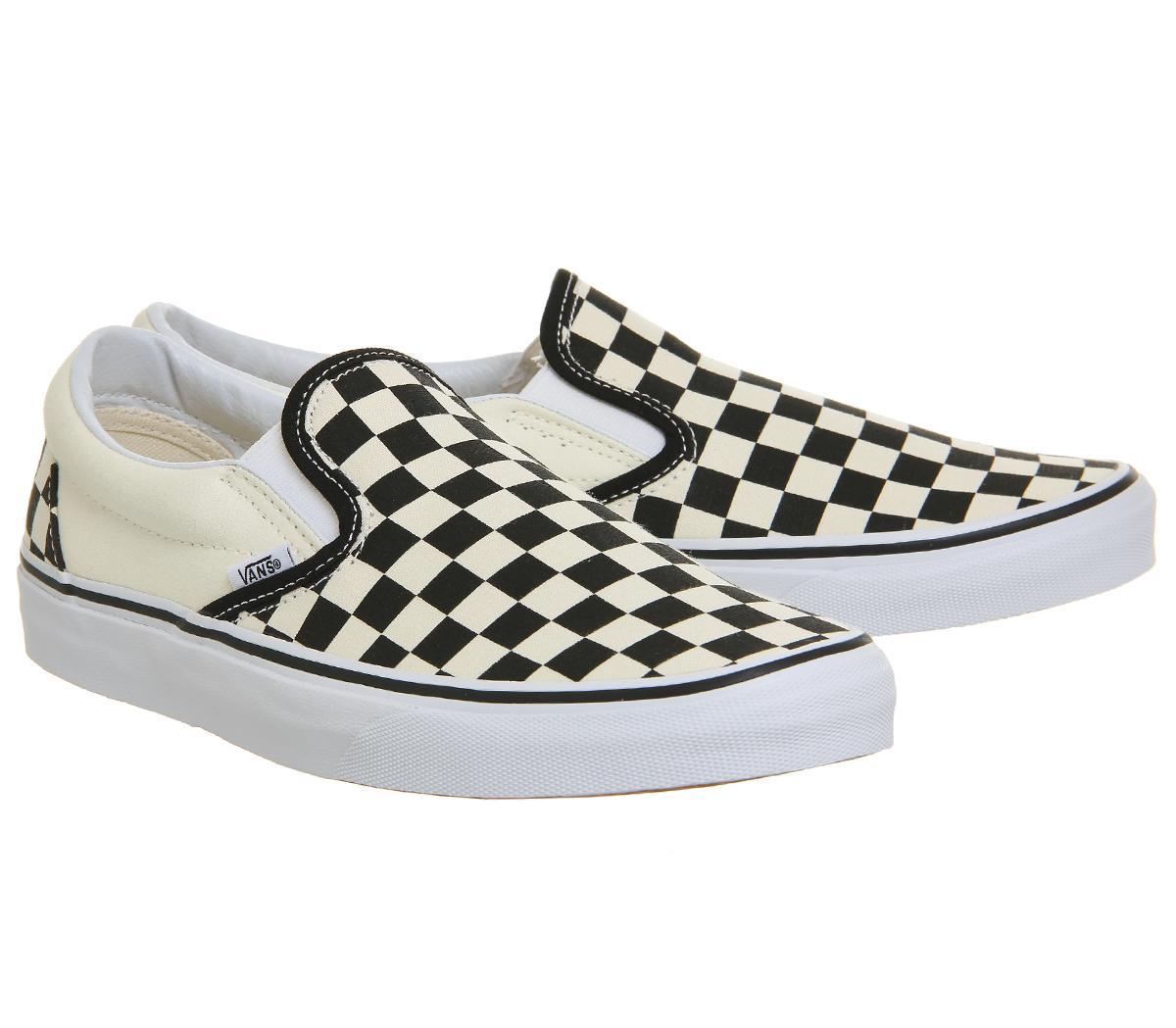 Vans Classic Slip On Flash Trainers Black White Checkerboard - Women's ...