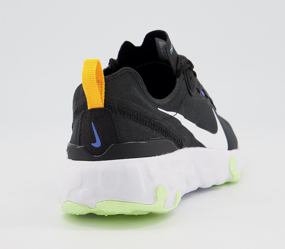 Nike Renew Element 55 Gs Trainers Black White Barely Volt Laser Orange ...