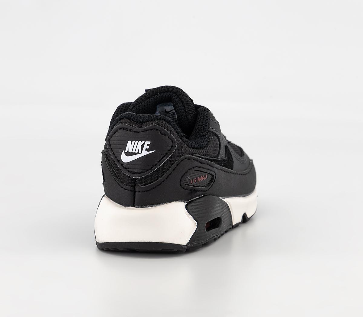 Nike Air Max 90 Infant Trainers Anthracite Black Team Red Summit White - Unisex