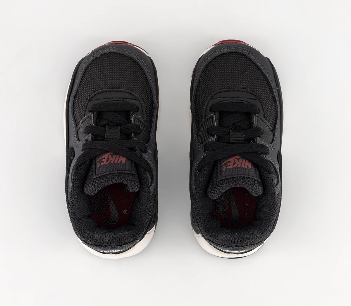 Nike Air Max 90 Infant Trainers Anthracite Black Team Red Summit White - Unisex