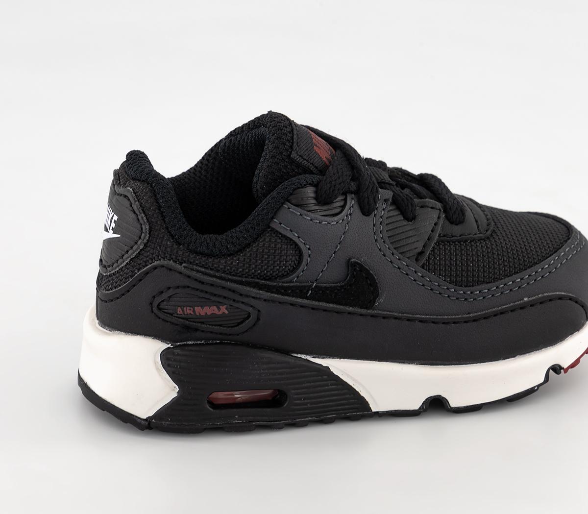 Nike Air Max 90 Infant Trainers Anthracite Black Team Red Summit White - Unisex