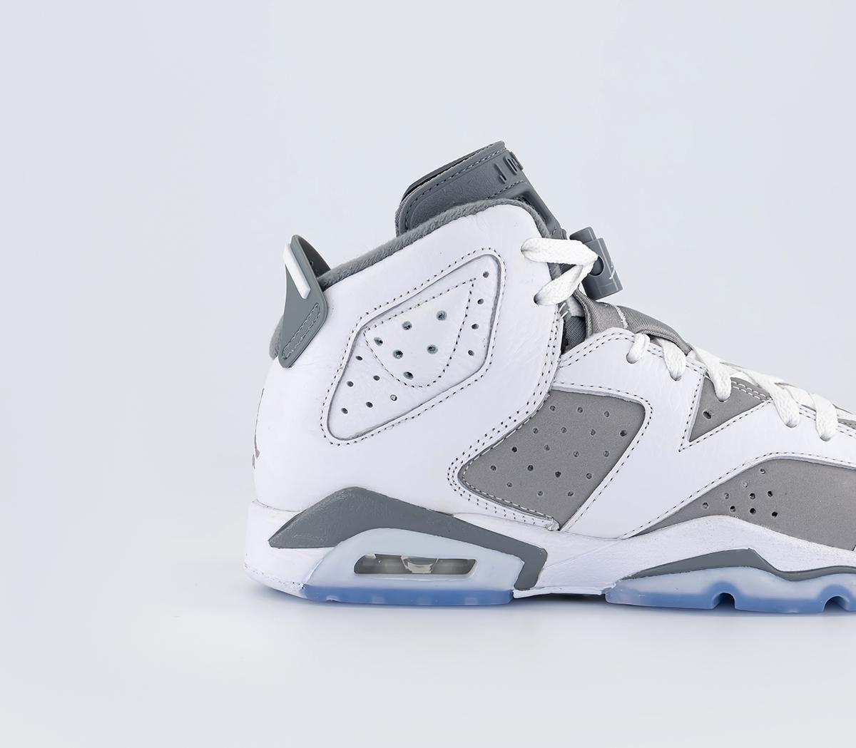 Jordan Air Jordan 6 Gs Trainers White Medium Grey Cool Grey - Unisex Sports