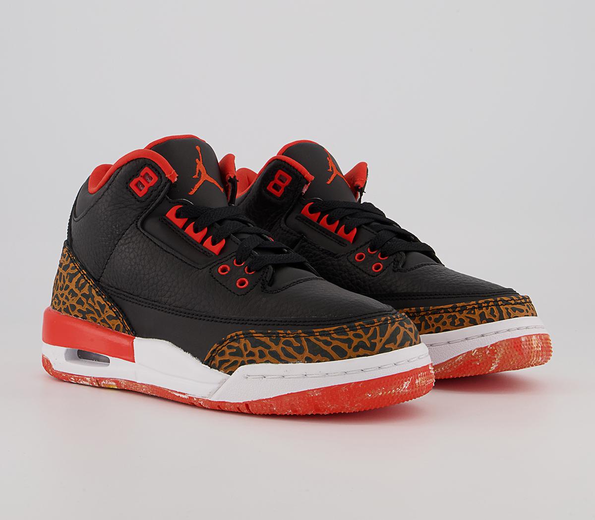 Jordan Jordan 3 Gs Trainers Black Team Orange Kumquat White - Women's ...
