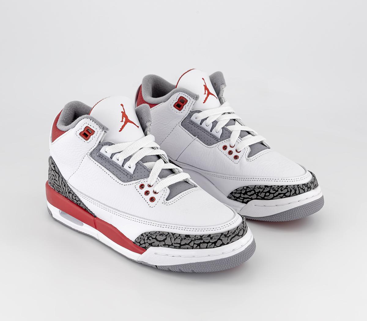 Jordan Jordan 3 Gs Trainers White Fire Red Black Cement Grey - Women's ...
