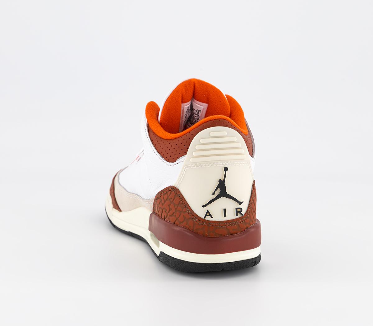 Jordan Air Jordan 3 Junior Trainers White Black Mars Stone Orange ...