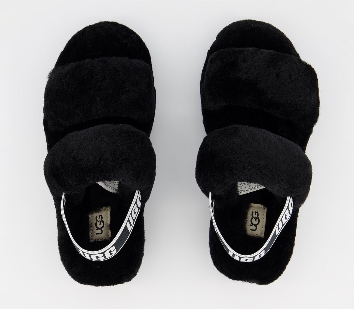 UGG Oh Yeah Slippers Black - Flat Shoes for Women