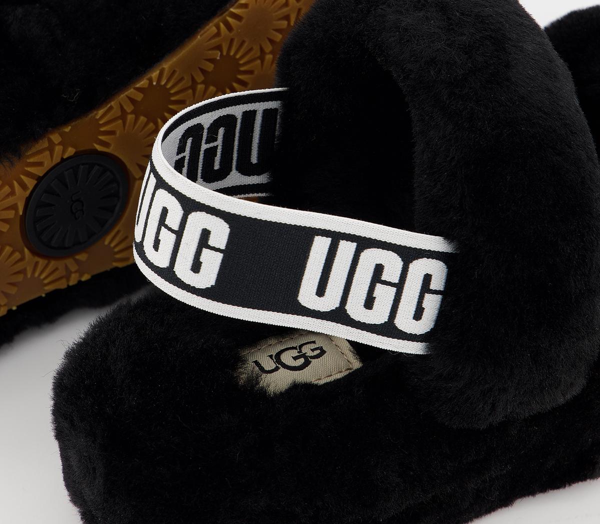 UGG Oh Yeah Slippers Black - Flat Shoes for Women