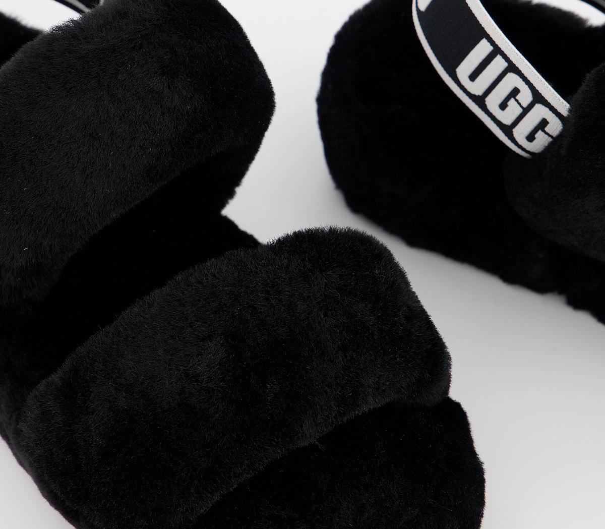 UGG Oh Yeah Slippers Black - Flat Shoes for Women