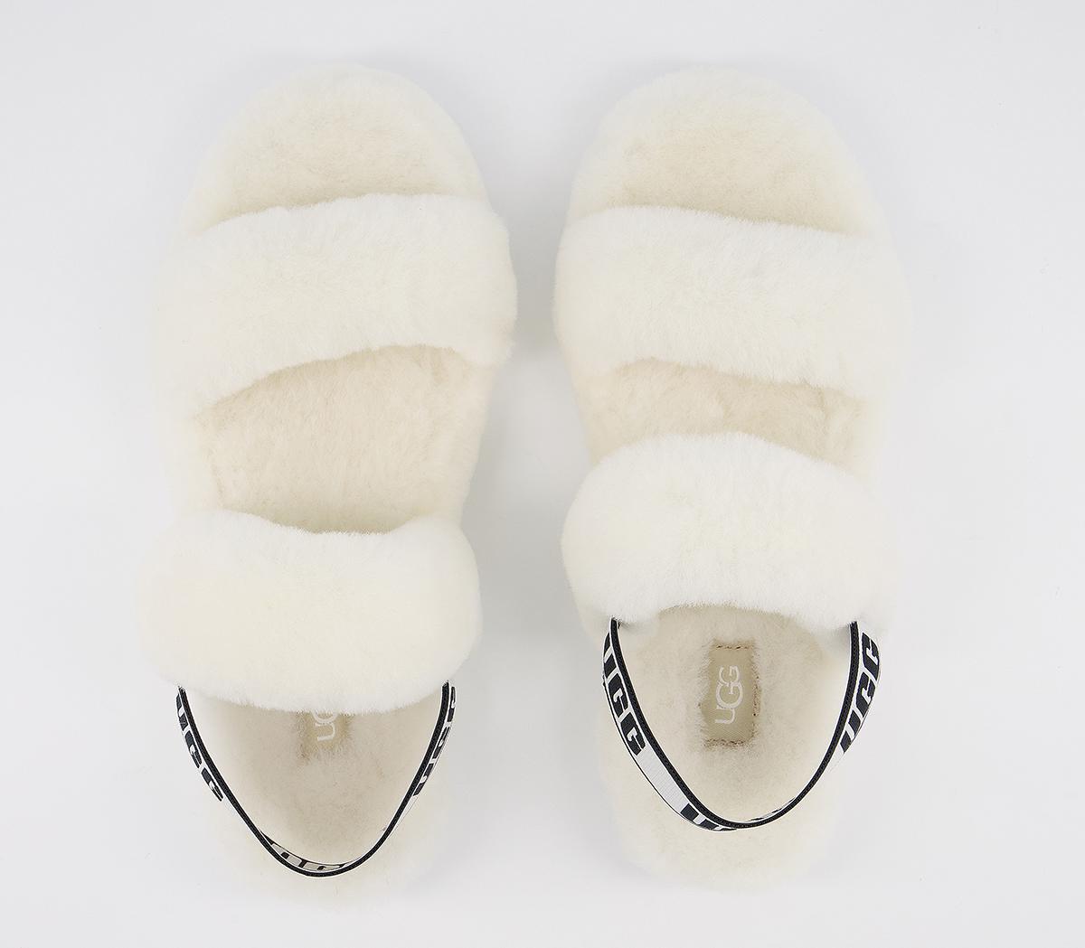 UGG Oh Yeah Slippers White - Flat Shoes for Women