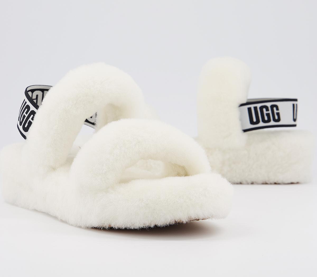 UGG Oh Yeah Slippers White - Flat Shoes for Women