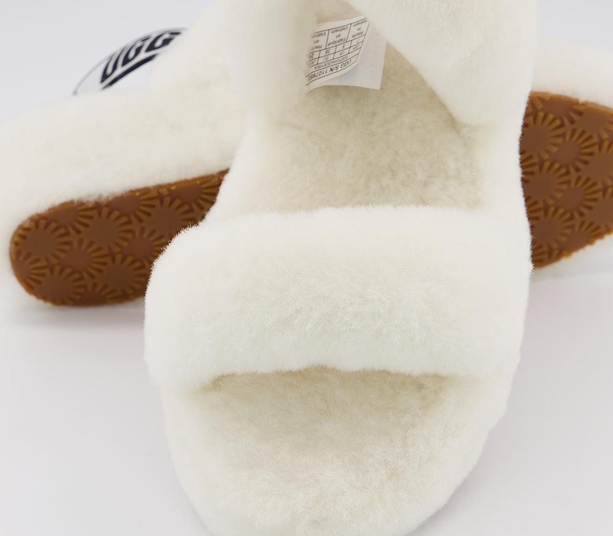 UGG Oh Yeah Slippers White - Flat Shoes for Women
