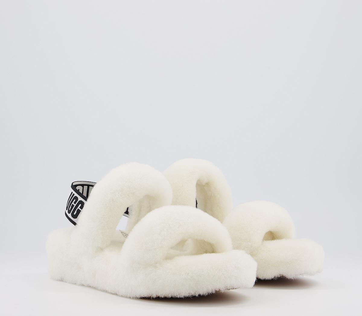 UGG Oh Yeah Slippers White - Flat Shoes for Women