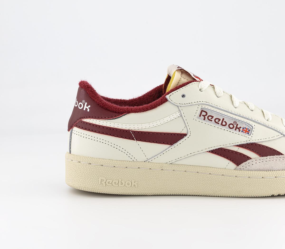 Reebok Club C Revenge Trainers Chalk Alabaster Classic Burgundy - Men's ...
