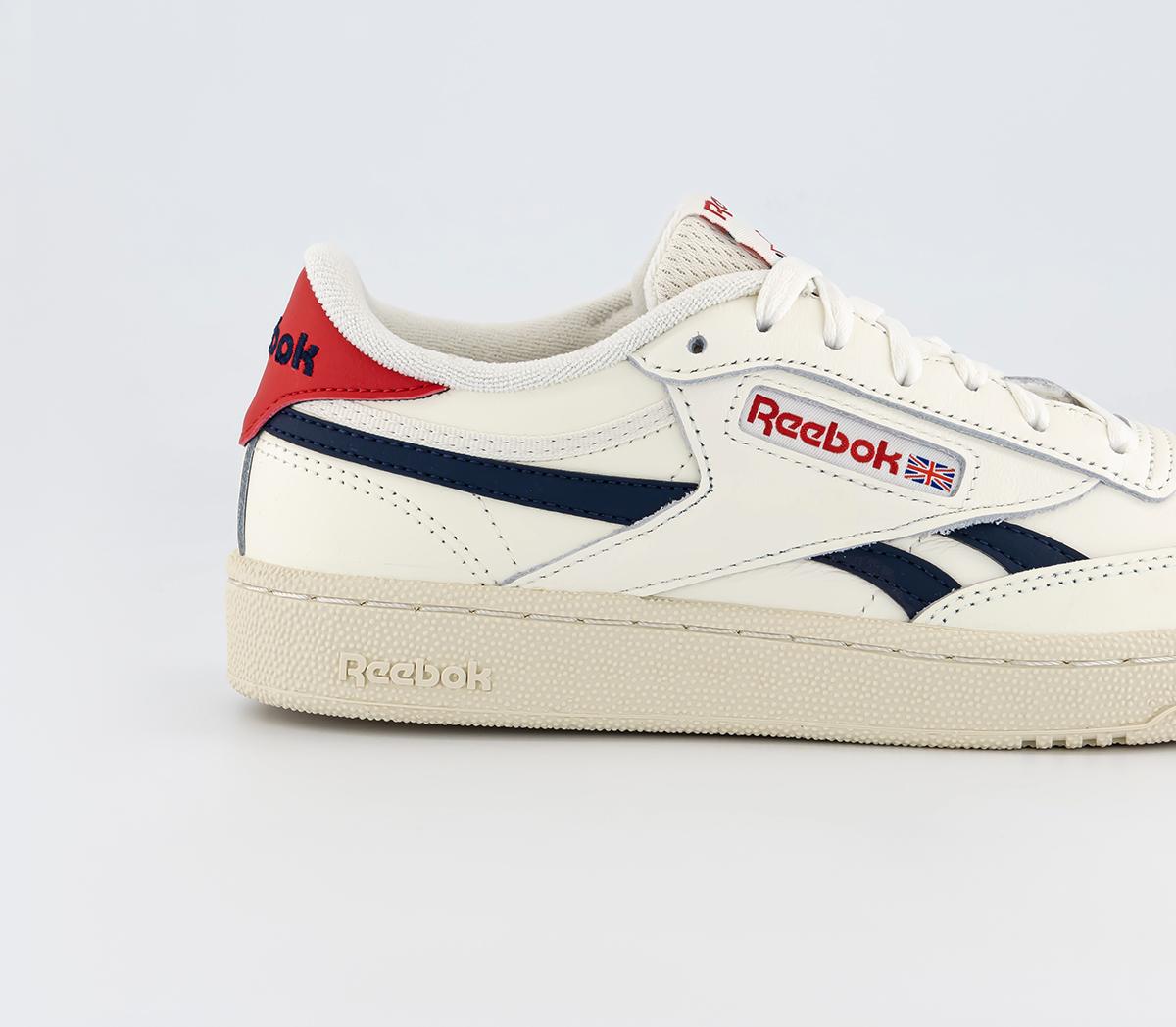 Reebok Club C Revenge Trainers Chalk Navy Vector Red - Women's Trainers