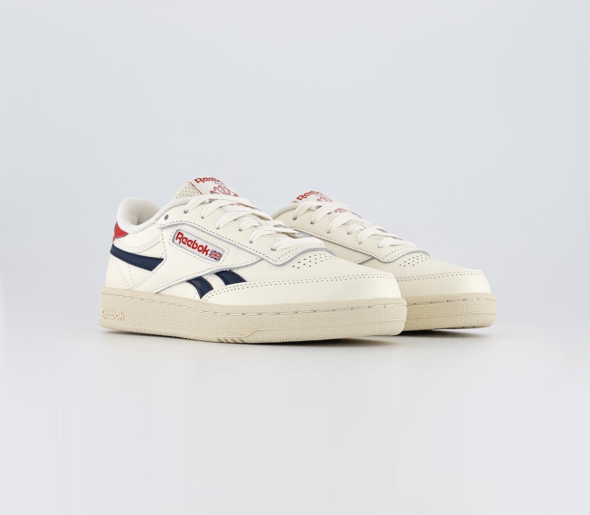 Reebok Club C Revenge Trainers Chalk Navy Vector Red - Women's Trainers