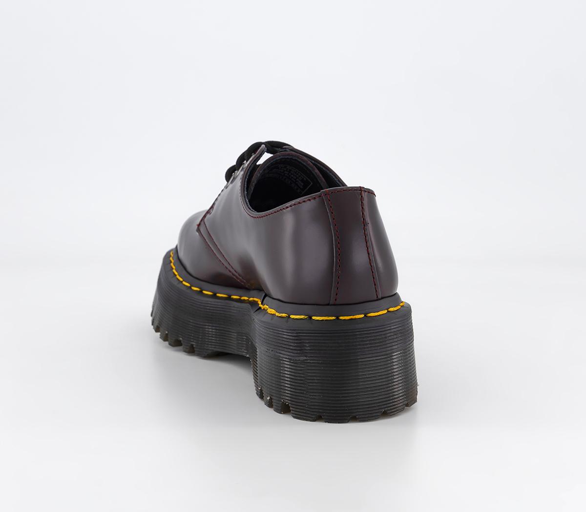 Dr. Martens 1461 Quad 3 Eye Shoes Burgundy Smooth - Flat Shoes for Women