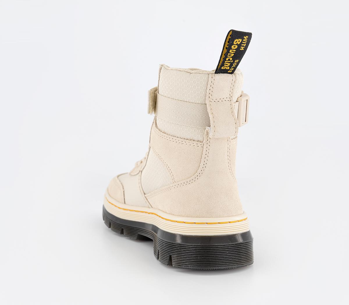 Dr. Martens Combs Tech Element Boots Parchment Beige - Women's Ankle Boots