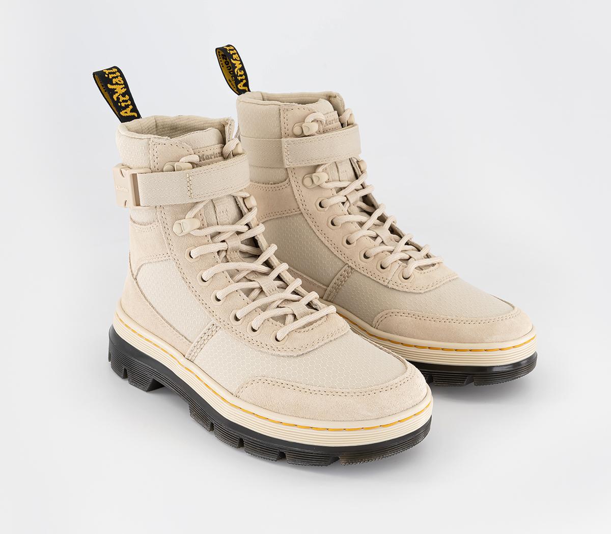 Dr. Martens Combs Tech Element Boots Parchment Beige - Women's Ankle Boots