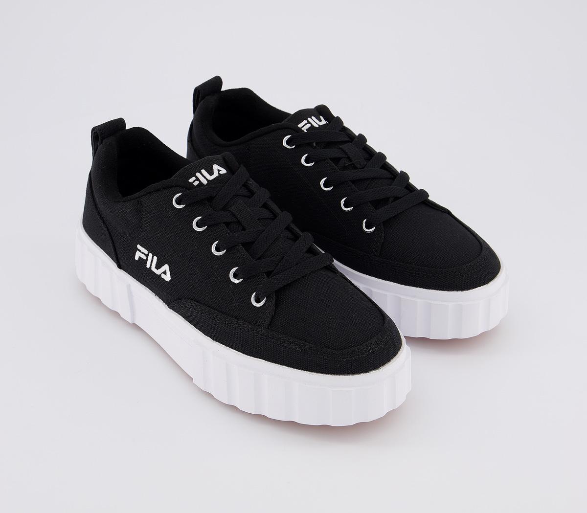 Fila Sandblast Low Trainers Black Black White - Women's Trainers
