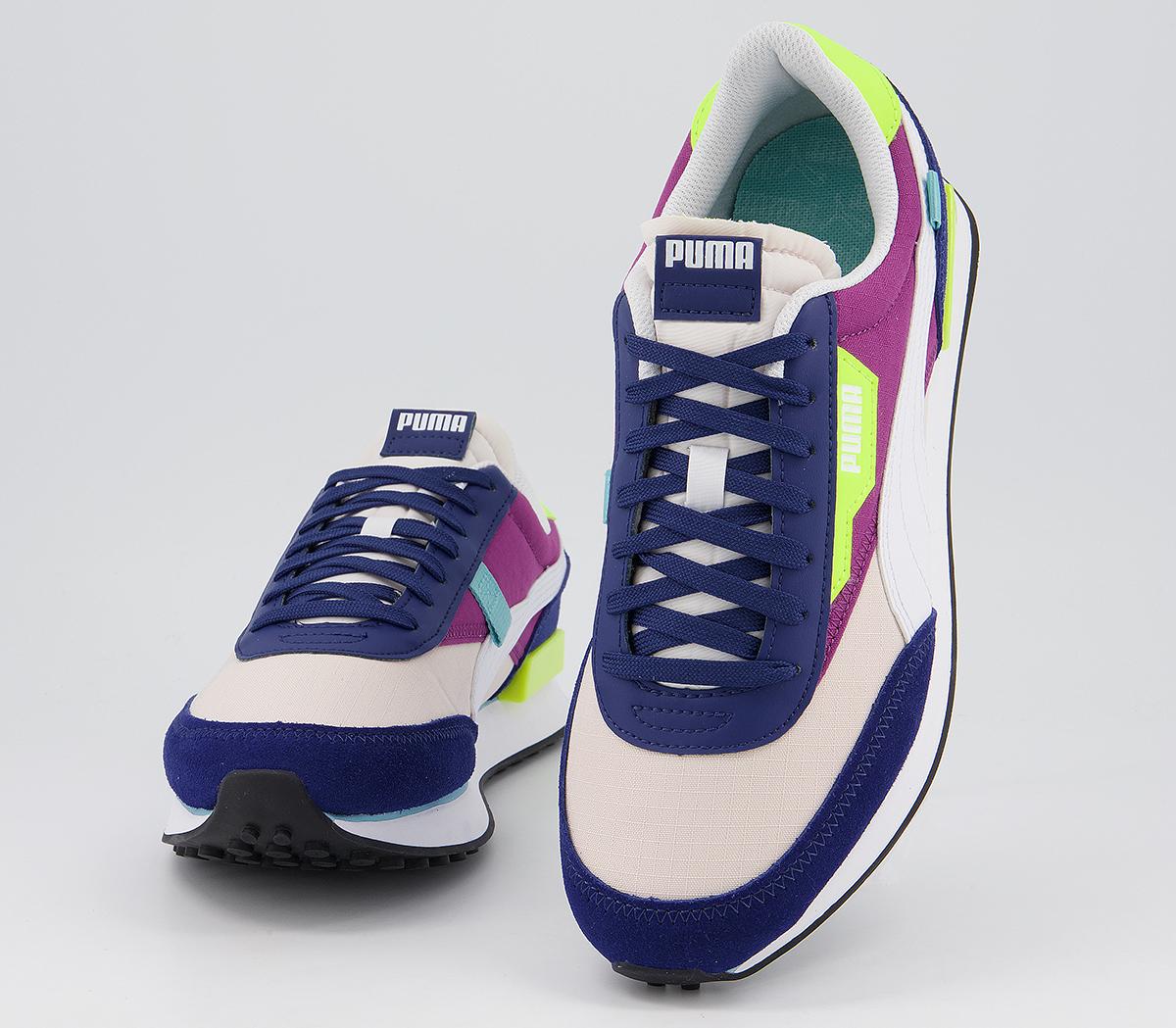 PUMA Future Rider Trainers Elektro Blue White - Unisex Sports