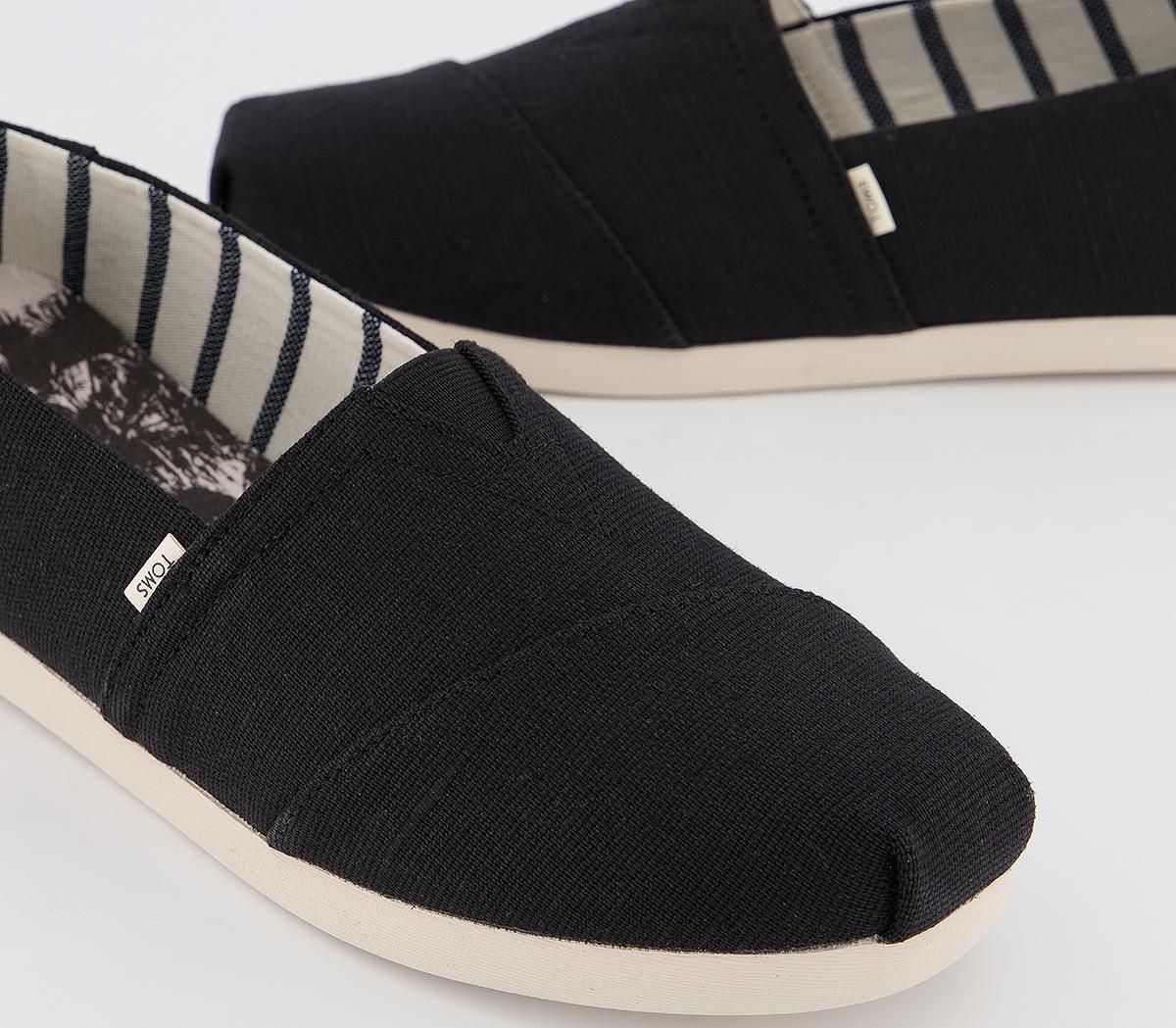 TOMS Toms Classic Alpargata Slip Ons Black Heritage Canvas - Men's ...