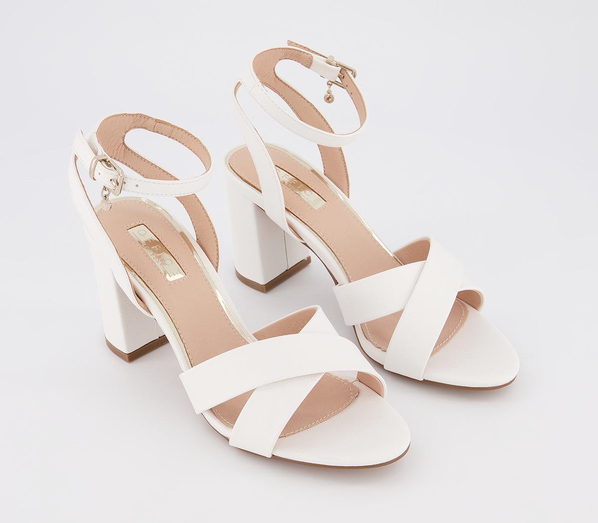 OFFICE Maid of Honor Block Heel Sandals White - Mid Heels