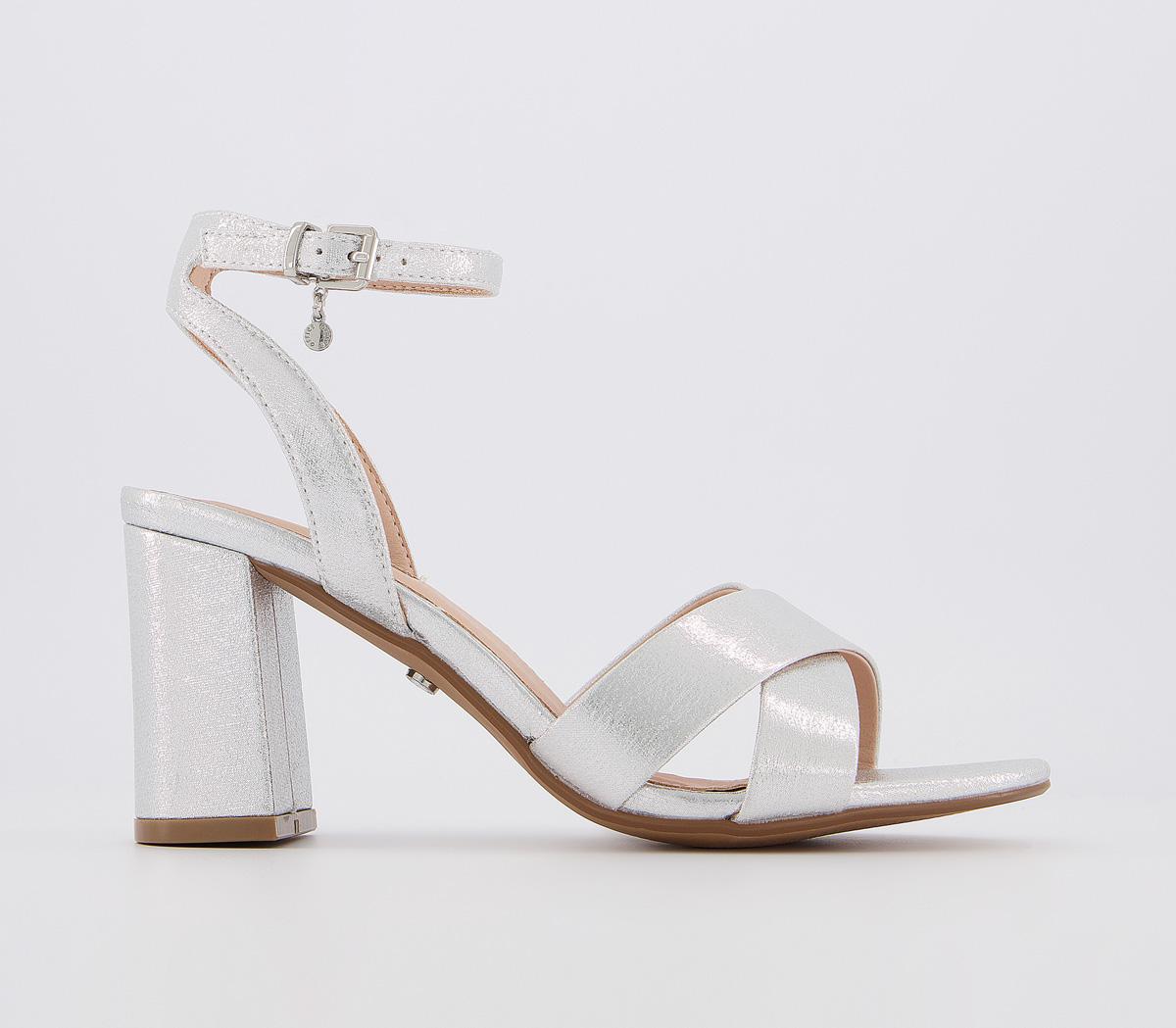 OFFICE Maid Of Honor Block Heel Sandals Silver - Mid Heels