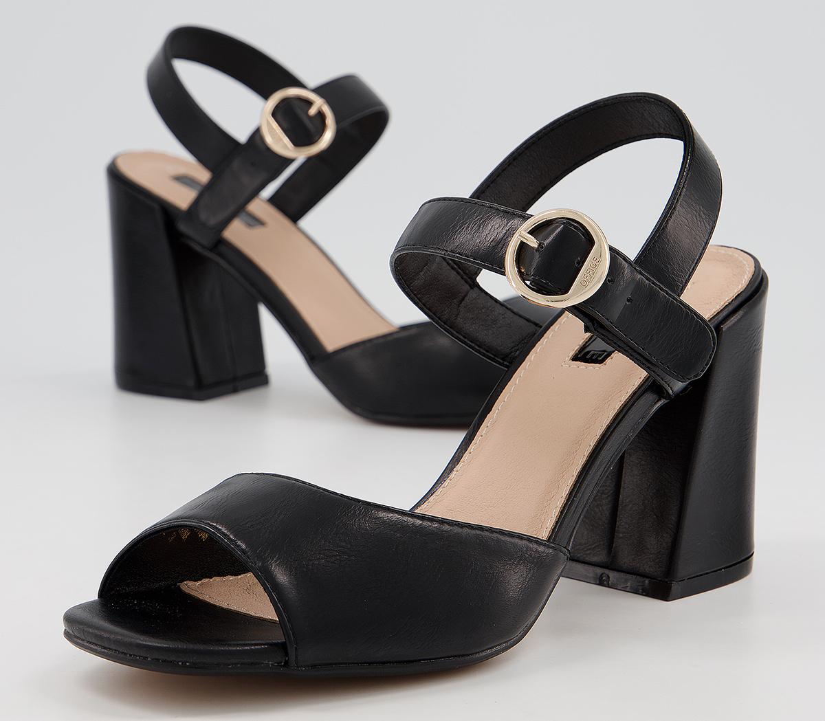 OFFICE High Five Flared Block Heels Black - High Heels