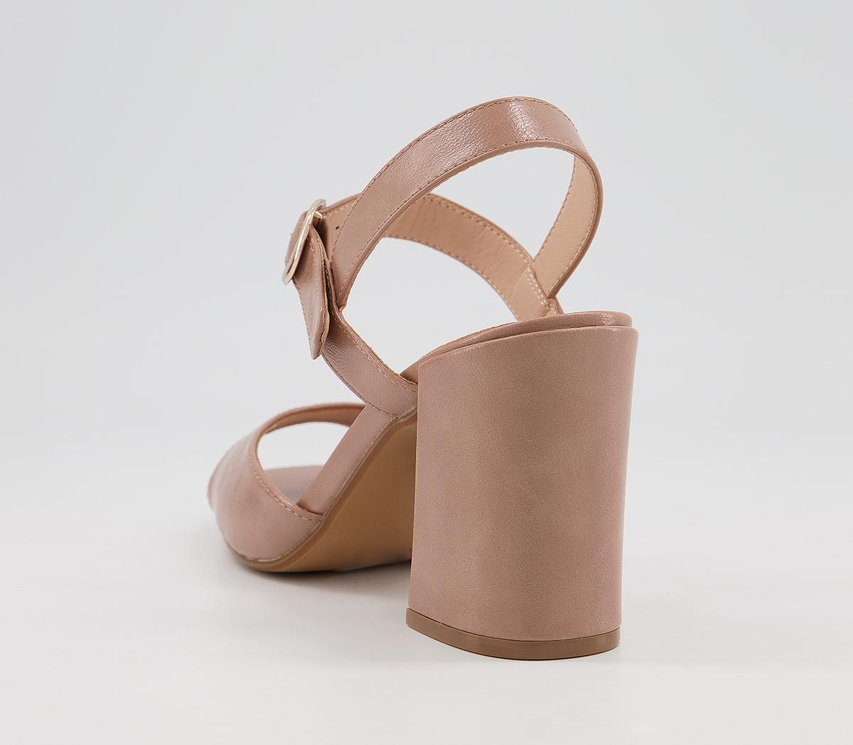 OFFICE High Five Flared Block Heels Beige - High Heels